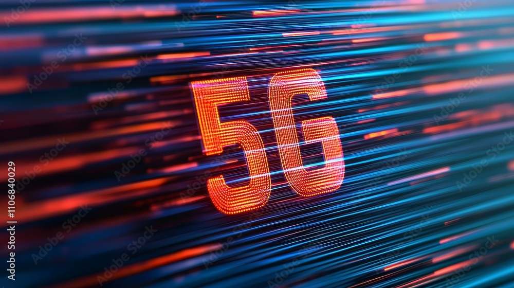 5g wireless technology merging with vibrant glowing effects digital ...