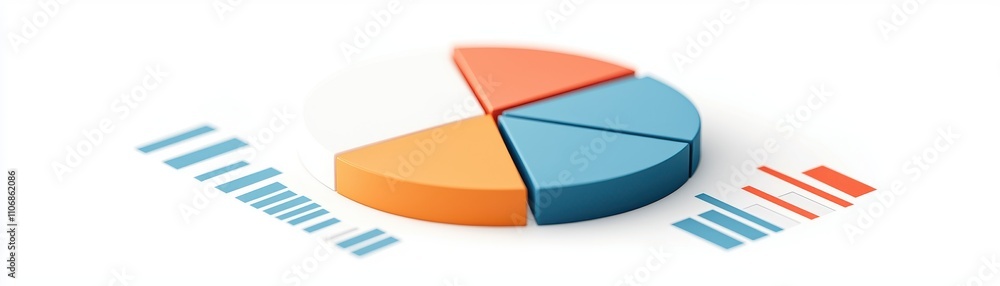 Tax planning deduction concept. A colorful pie chart with segmented ...