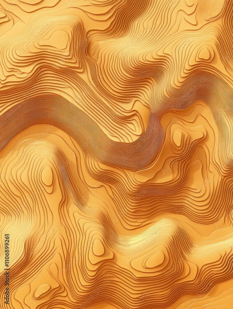 Luxury gold abstract line art background vector. Mountain topographic map background with golden ...