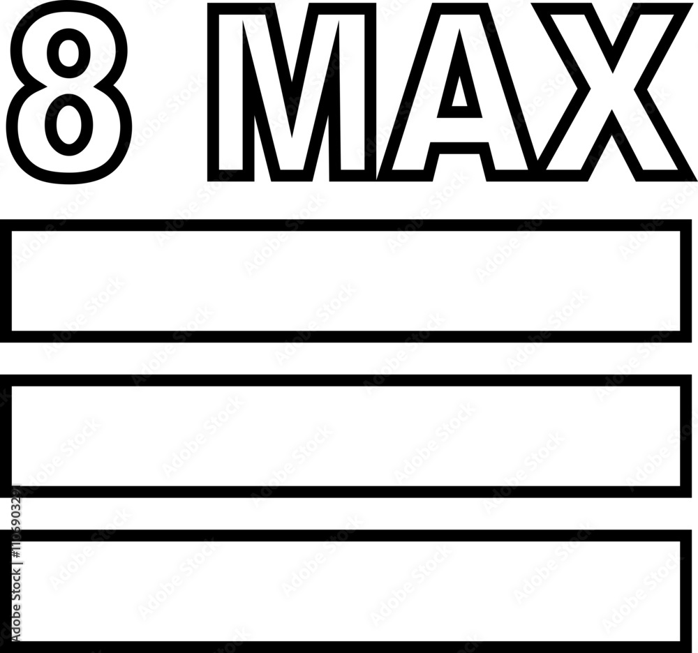 Maximum Stack Icon. 8 Grade vector. Storage Rule Symbol for Good Vector ...