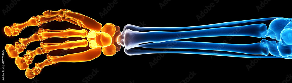 Human Arm Bone Structure, Detailed Anatomy Illustration of Hand and ...