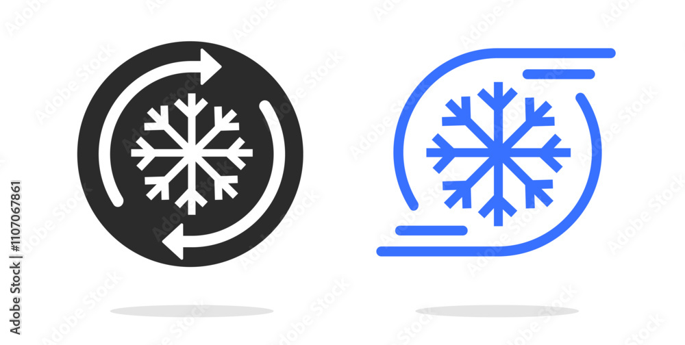 Air cooling icon vector simple graphic set, fan freezer airflow turbo ...