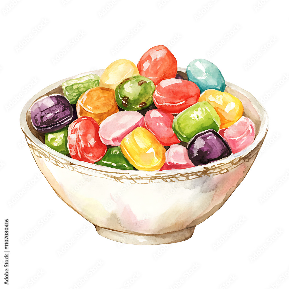 Cute watercolor clipart jelly isolated on white background. Stock ...