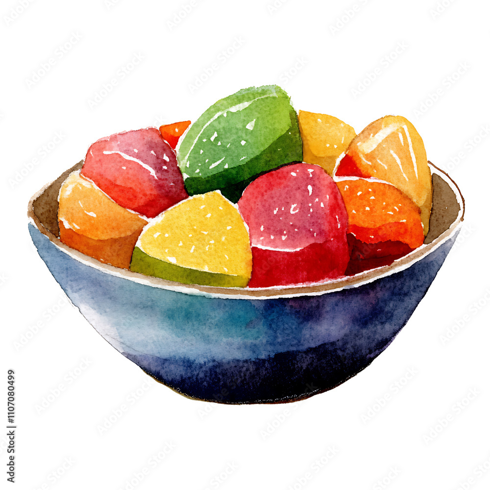 Cute watercolor clipart jelly isolated on white background. Stock ...