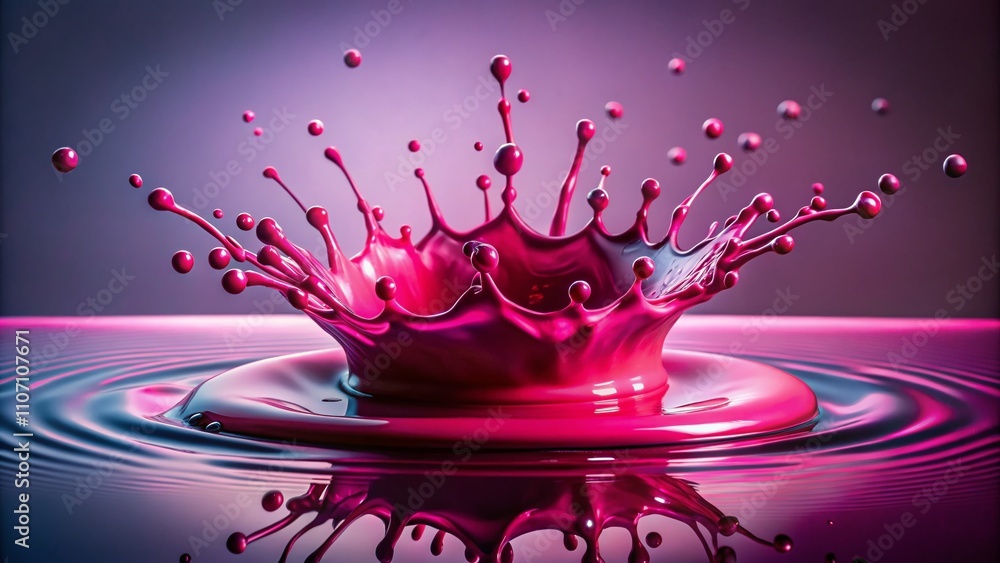 Stunning 4K Slow Motion Pink Paint Drop Creating a Crown Splash in ...