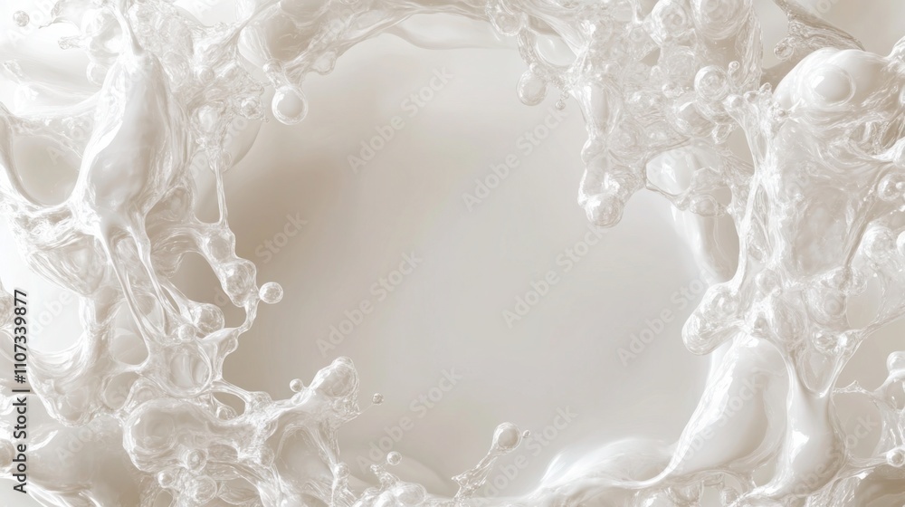 Elegant Milk Splashes with Translucent Edges: Circular Framing in High ...