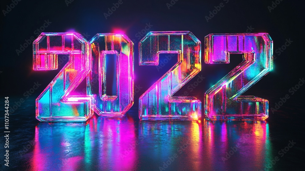 iridescent glass numbers 2025, holographic color fill, rainbow light ... iridescent glass numbers 2025, holographic color fill, rainbow light ...