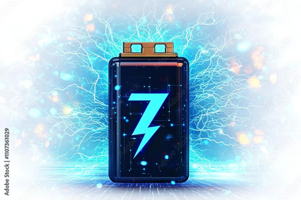 Future looking alternative energy technology concept with a digital ...