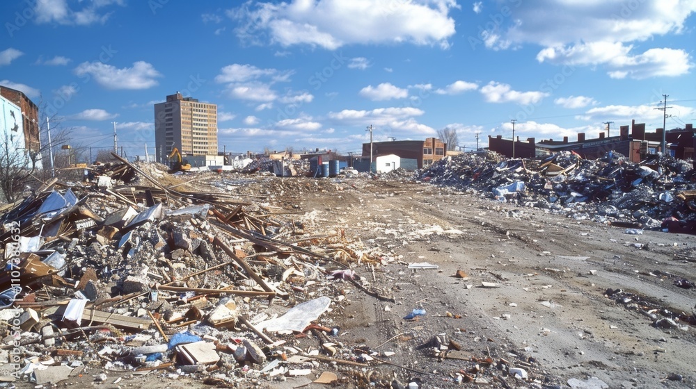 A before and after comparison of a construction site first showing ...
