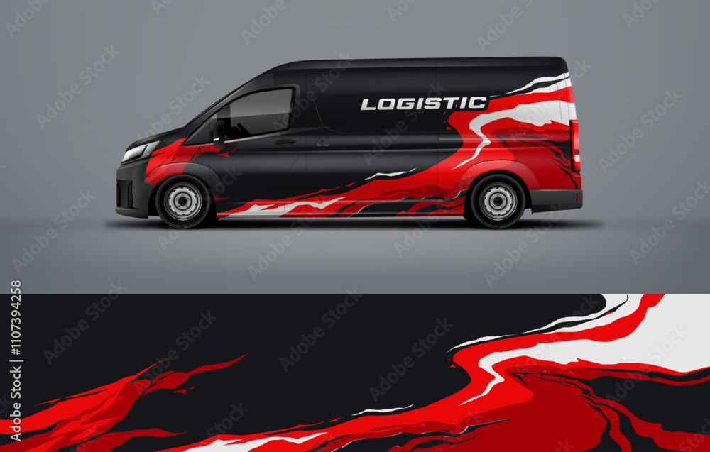 Sporty racing big van wrap car wrap livery design foe universal medium ...