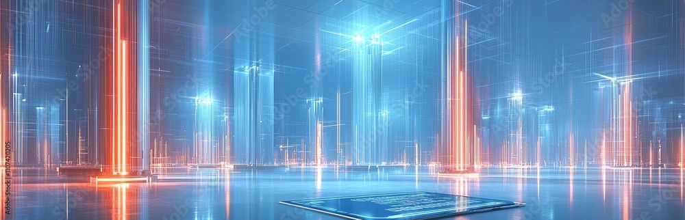 rfid chip blue banner abstract for radio frequency identification ...