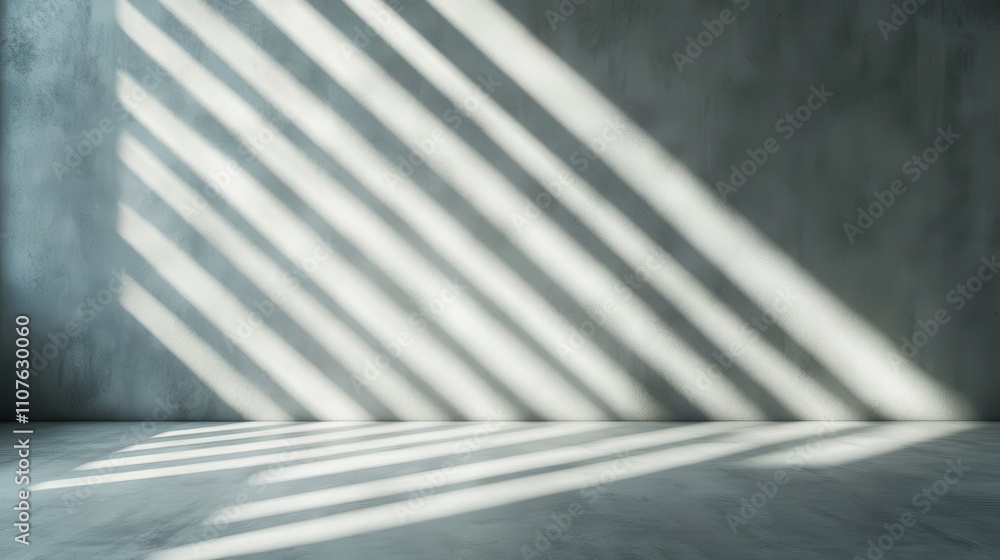 Bright streams of diagonal sunlight pass through a window, forming ...