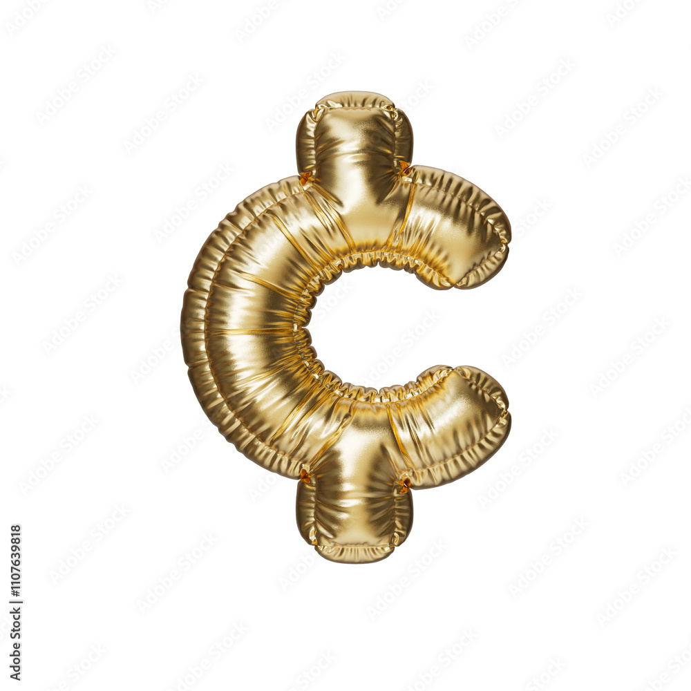 Cent sign in the shape of a balloon, isolated on a transparent ...
