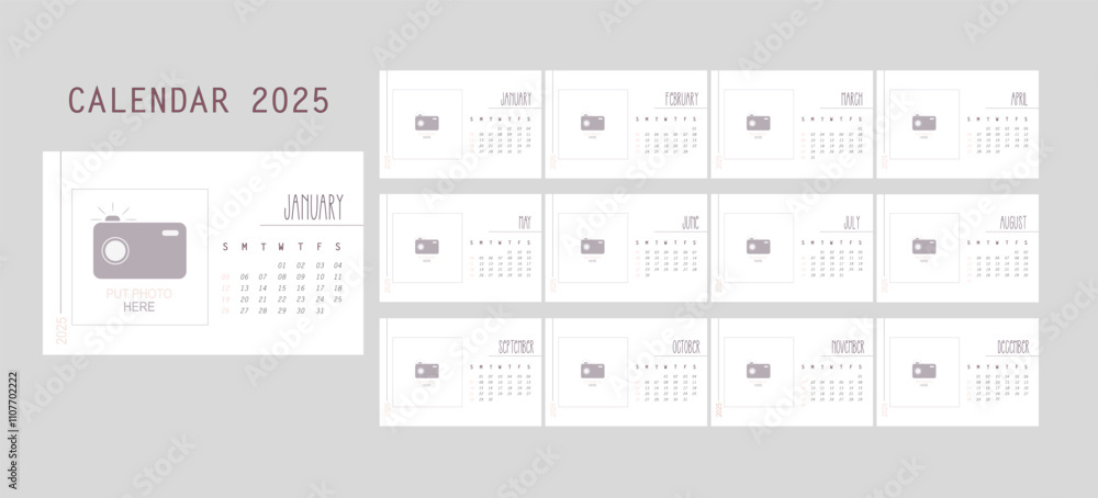 Calendario, Almanaque 2025 Stock Vector | Adobe Stock