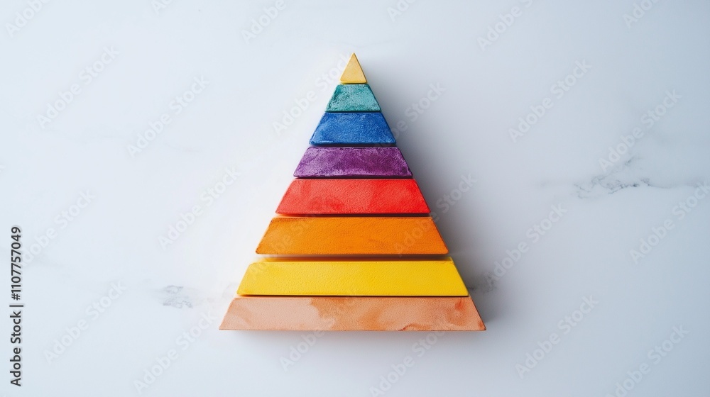 business strategy pyramid diagram, with each level representing ...