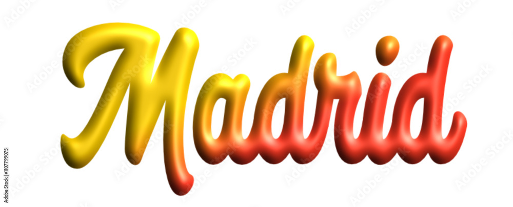 Madrid - Spanish flag colors - word name written city Spain - ideal for ...