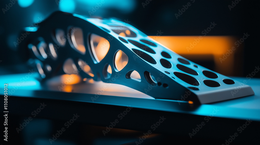 Futuristic 3D-Printed Design: A close-up shot reveals intricate details ...