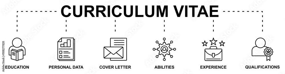 Curriculum Vitae banner web icon vector illustration concept with icon ...