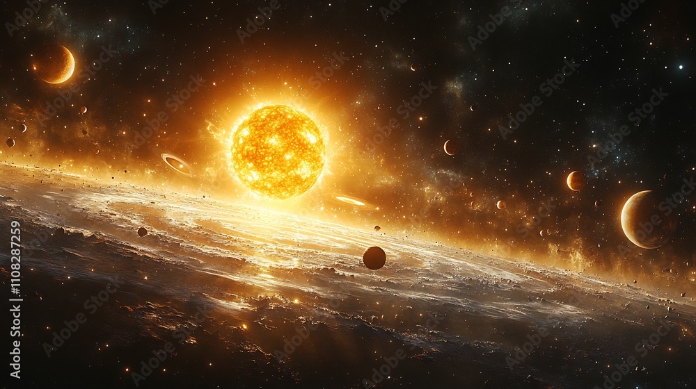 View of the solar system from the perspective of deep space with ...