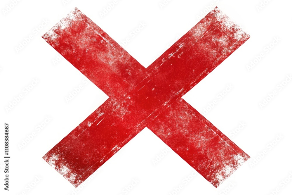 Ilustración de Stock Grungy Red X Cross Illustration, High-Resolution ...