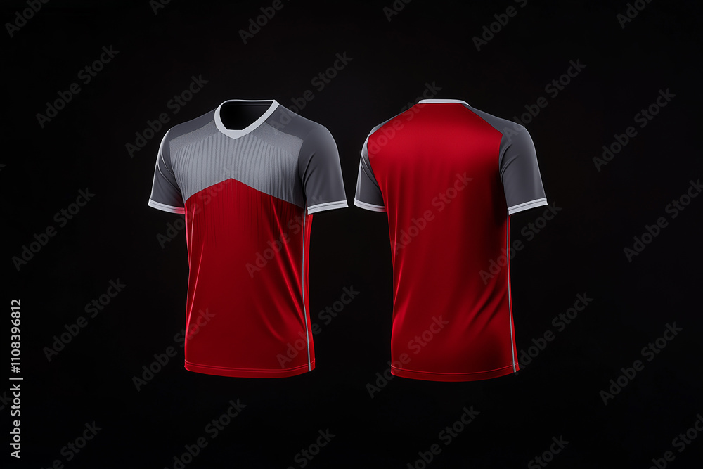 red and gray jersey template for team club, jersey sport, front and ...