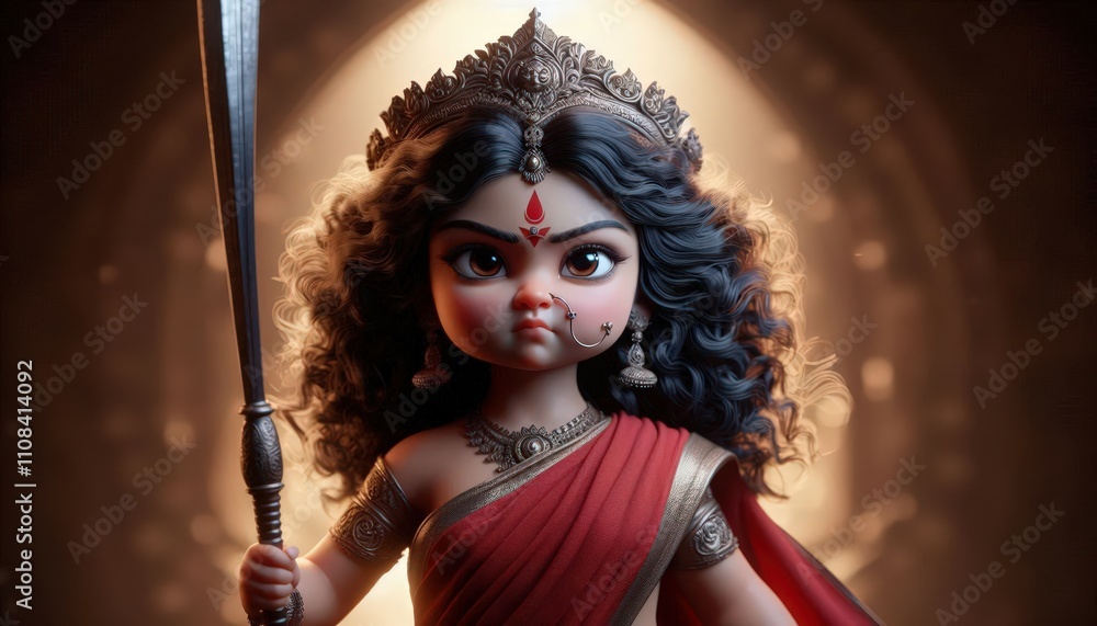 Baby Hindu goddess Durga Stock Photo | Adobe Stock