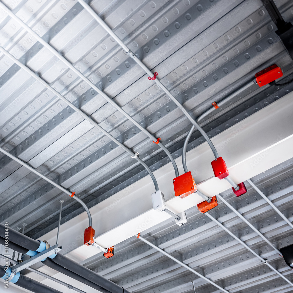 Electrical cable conduit with colorful junction box for electric wiring ...