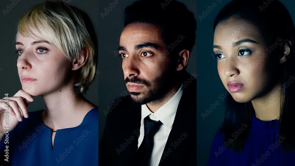 multinational, businesswoman, businessman, business, global, screen ...