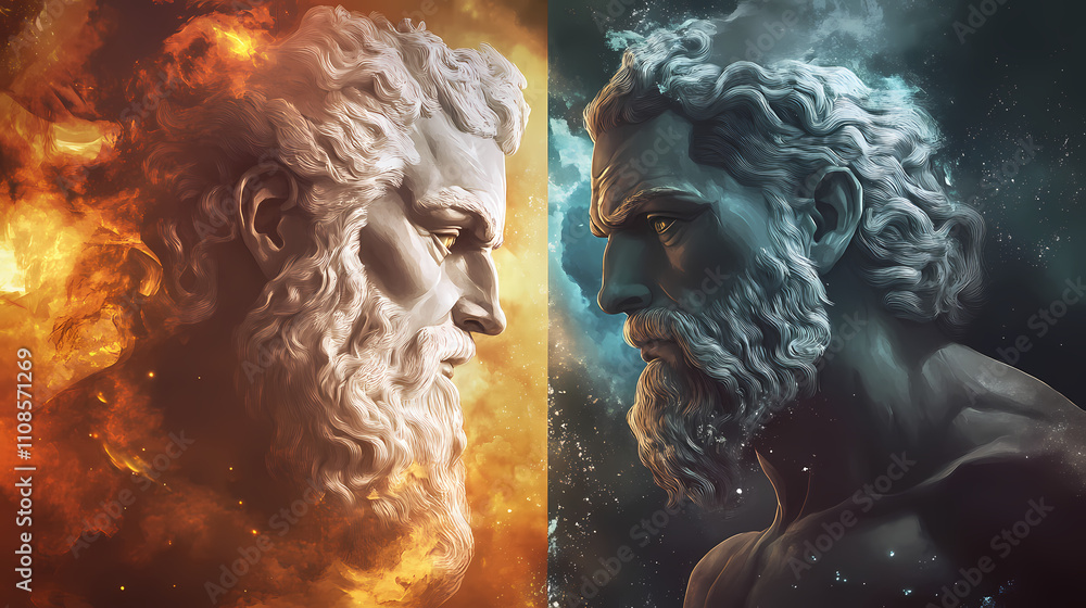 God immortal titan, and mortal man, mythology, using ai. Immortal ...