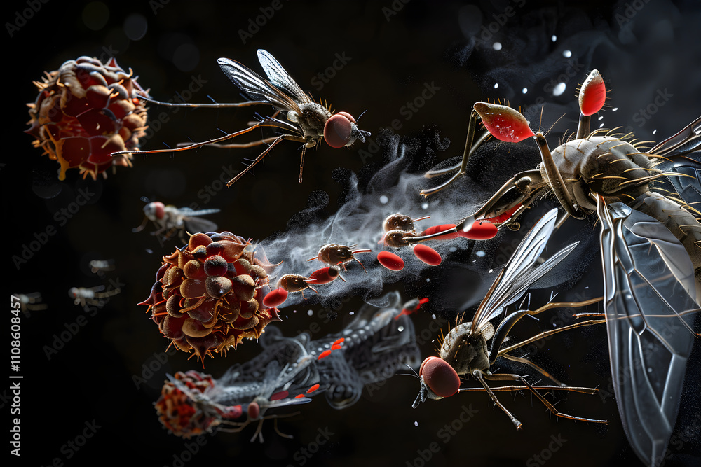 Foto de Stock The Life-cycle of Tsetse Fly and Stages of Diseases ...