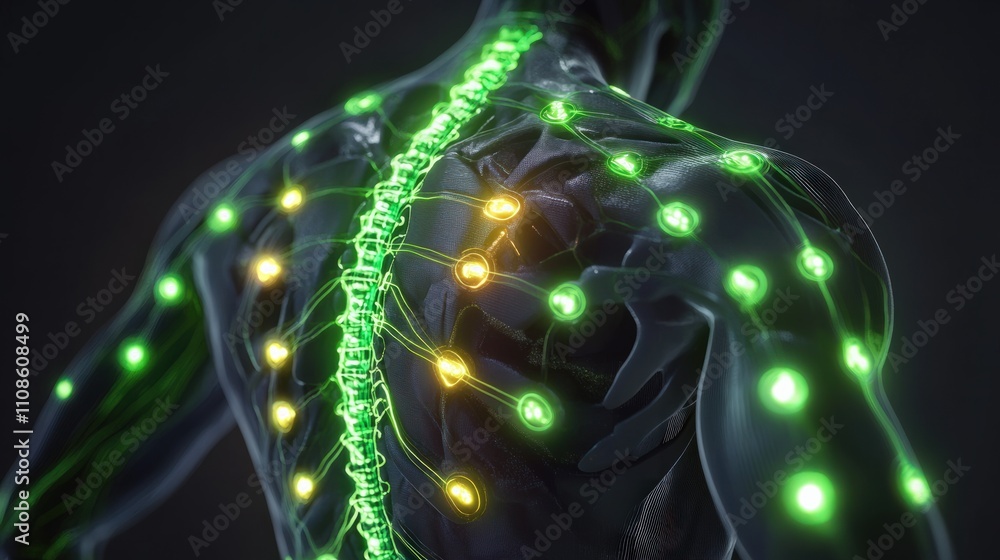 Conceptual depiction of bio-sensor arrays integrated with human anatomy ...