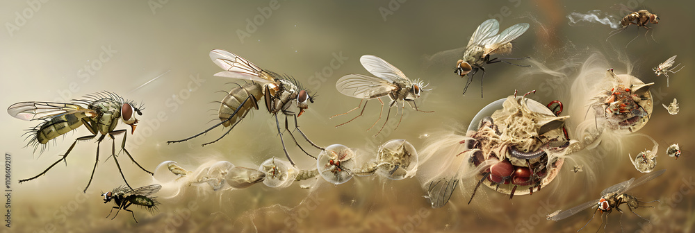 Foto de Stock The Life-cycle of Tsetse Fly and Stages of Diseases ...