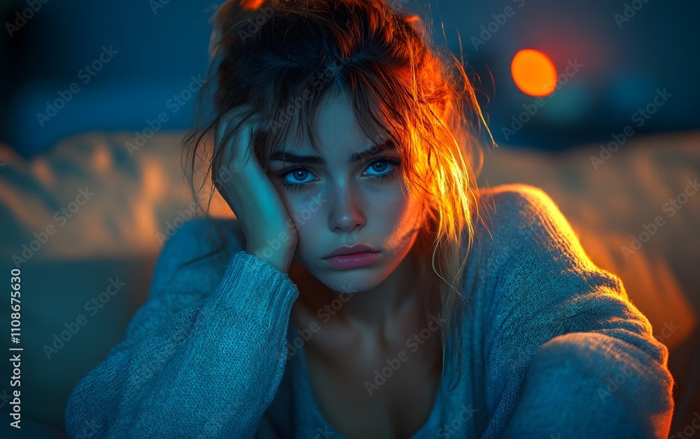 Individual in distress reflecting on sad memories while sitting on a ... Individual in distress reflecting on sad memories while sitting on a ...