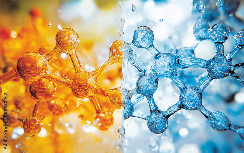 Material science polymers properties concept. A side-by-side comparison ...