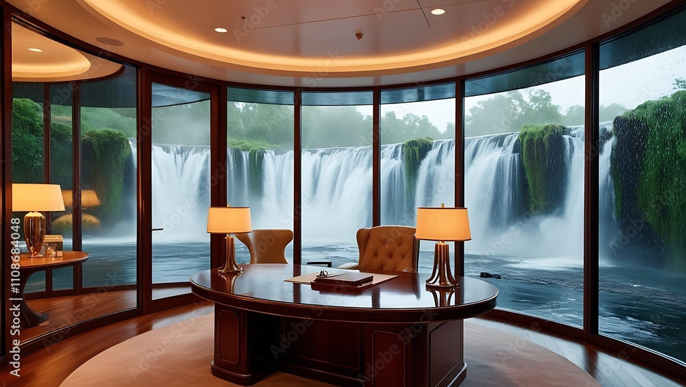 This stunning 8K image showcases the epitome of luxury in an office ...