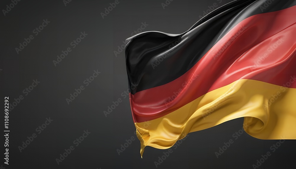 Dynamic German Flag Draped in Black Background A Stunning National ...