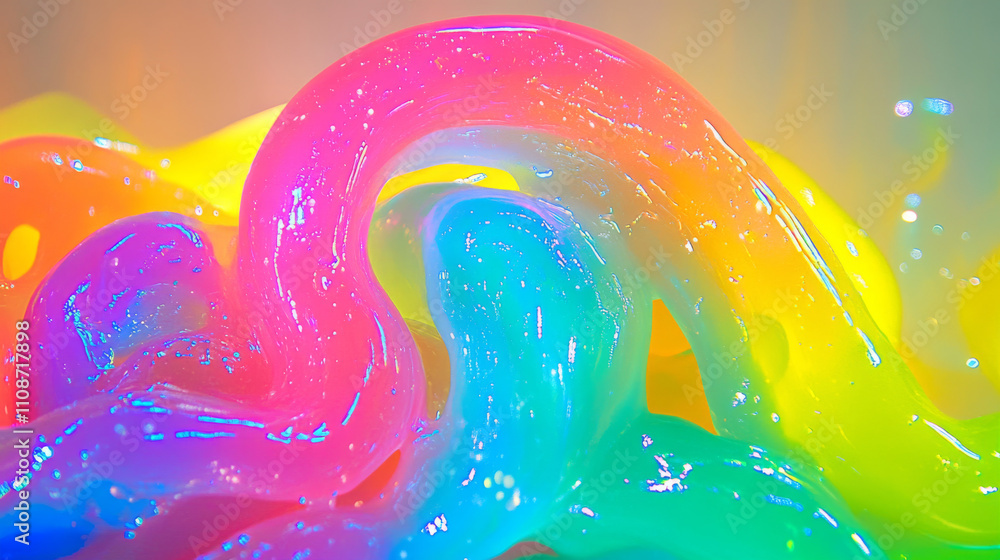 Sticky slime texture set in green, red, blue, yellow, pink color ...