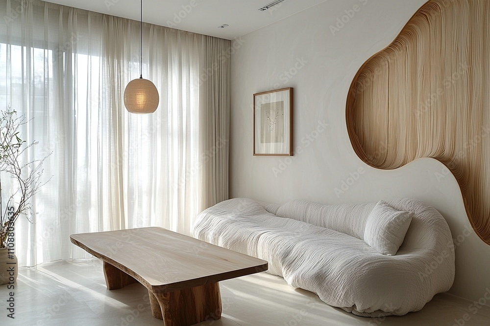 Minimalist, a living room photo of a combination of Scandinavian ...