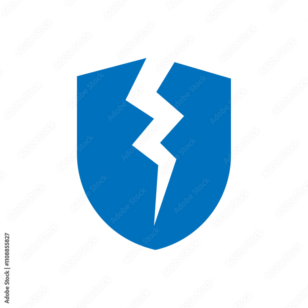 Broken shield icon Thin line illustration set Stock Vector | Adobe Stock
