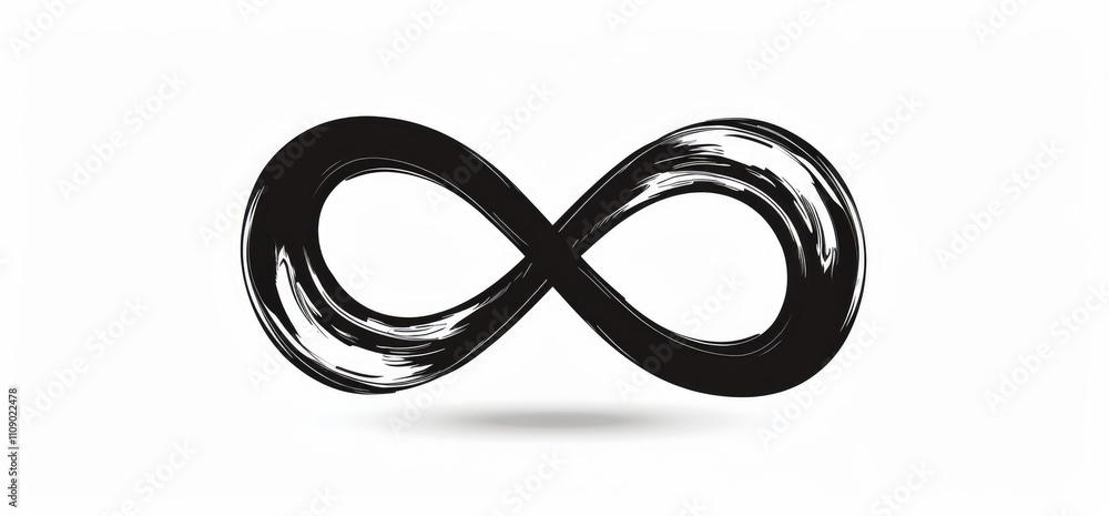 black simple vector symbol of infinity on a white background, with no ...