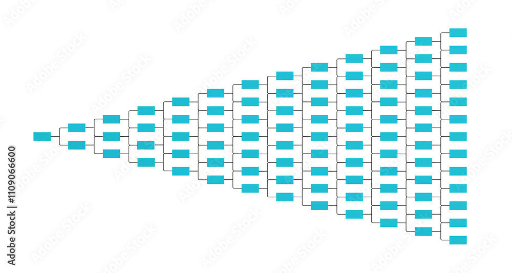 Blue organization chart, flow chart, diagram. Decision tree, structure ...