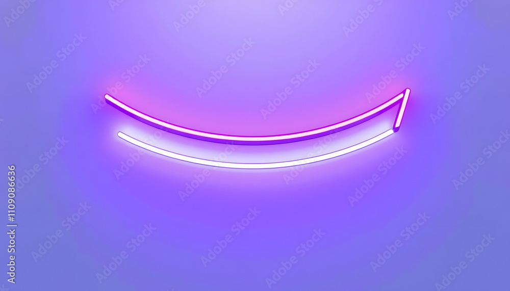 Neon purple curved arrow sign design element with a white accent, png ...