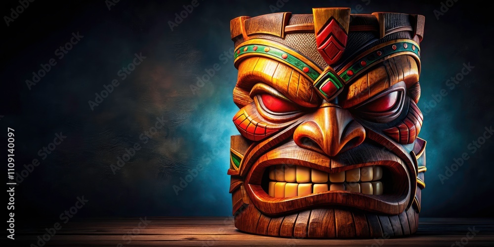 Hawaiian Tribal Tiki Mask, Angry Face, Polynesian Art, Spiritual Mask ...