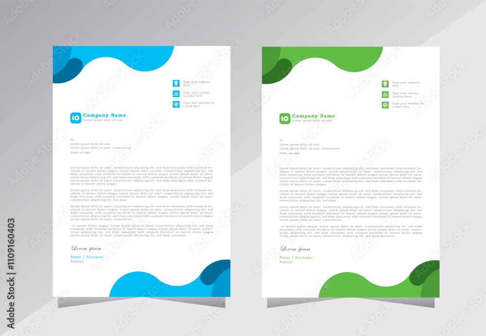 Letterhead design with two color, letter head templates for your ...