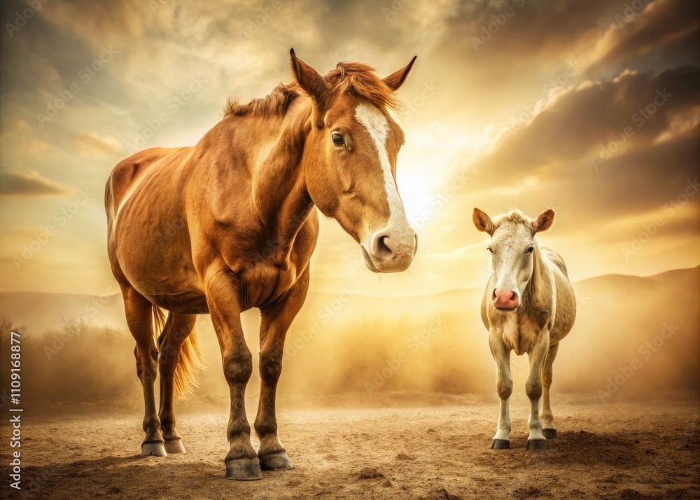 Vintage Cow Horse Photo: Western Ranch Scenes, Rustic Cowboy Cattle ...