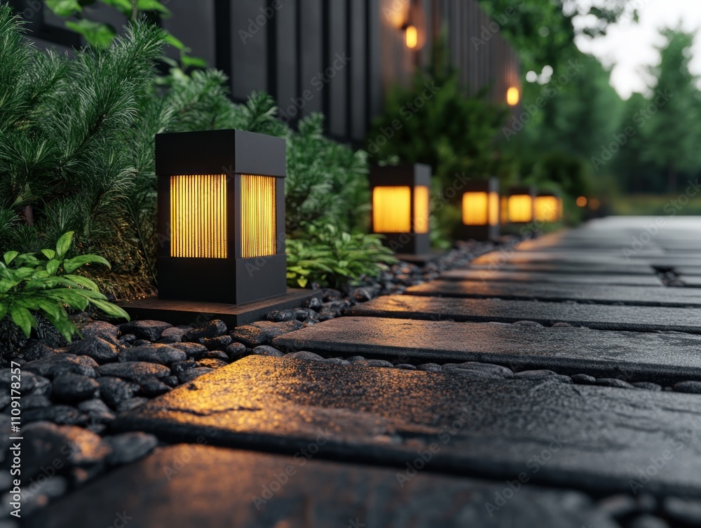 Modern Garden Lighting Sleek Fixtures, Ambient Tones, and Energy ...