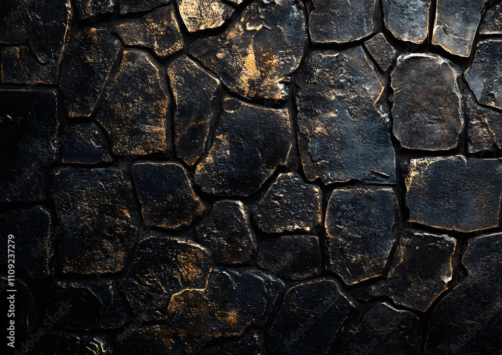Cracked Dark background. A close-up of a dark, cracked ground texture ...