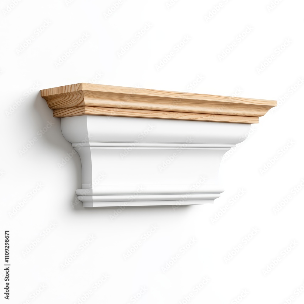 Wooden trim molding clipart, realistic 3D vector, white ceiling cornice ...