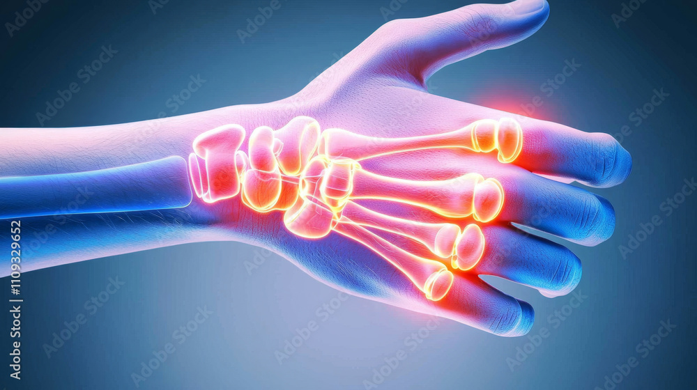 Health warning symptoms response concept. Illustration of human hand ...