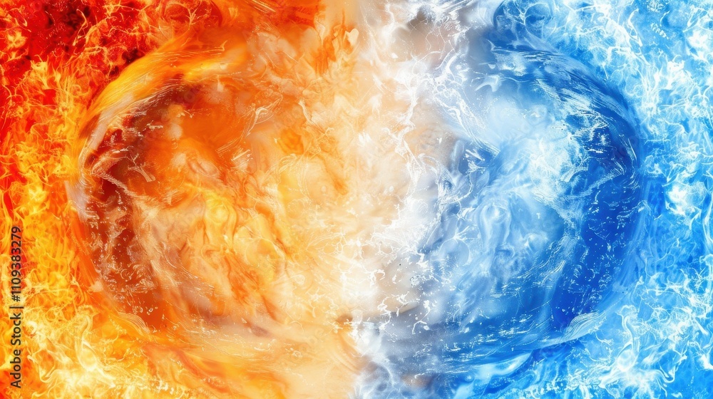 Abstract fire and ice design, a dangerous vs beautiful struggle of ...